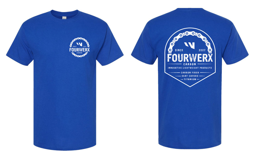FOURWERX SPROCKET TEE SHIRT BLUE - MTO | FourWerx Carbon - Carbon Fiber ...