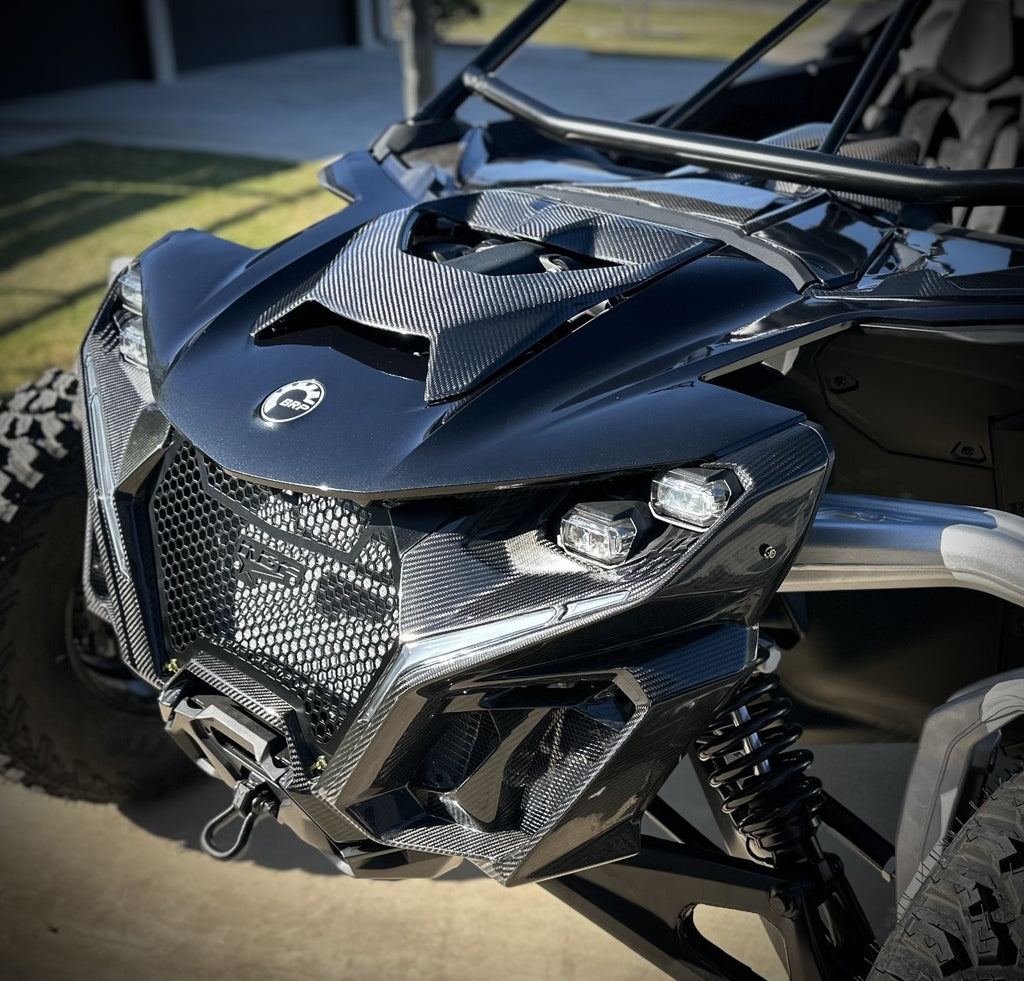 CAN AM MAVERICK R CARBON FIBER SR CENTER HOOD | FourWerx Carbon ...